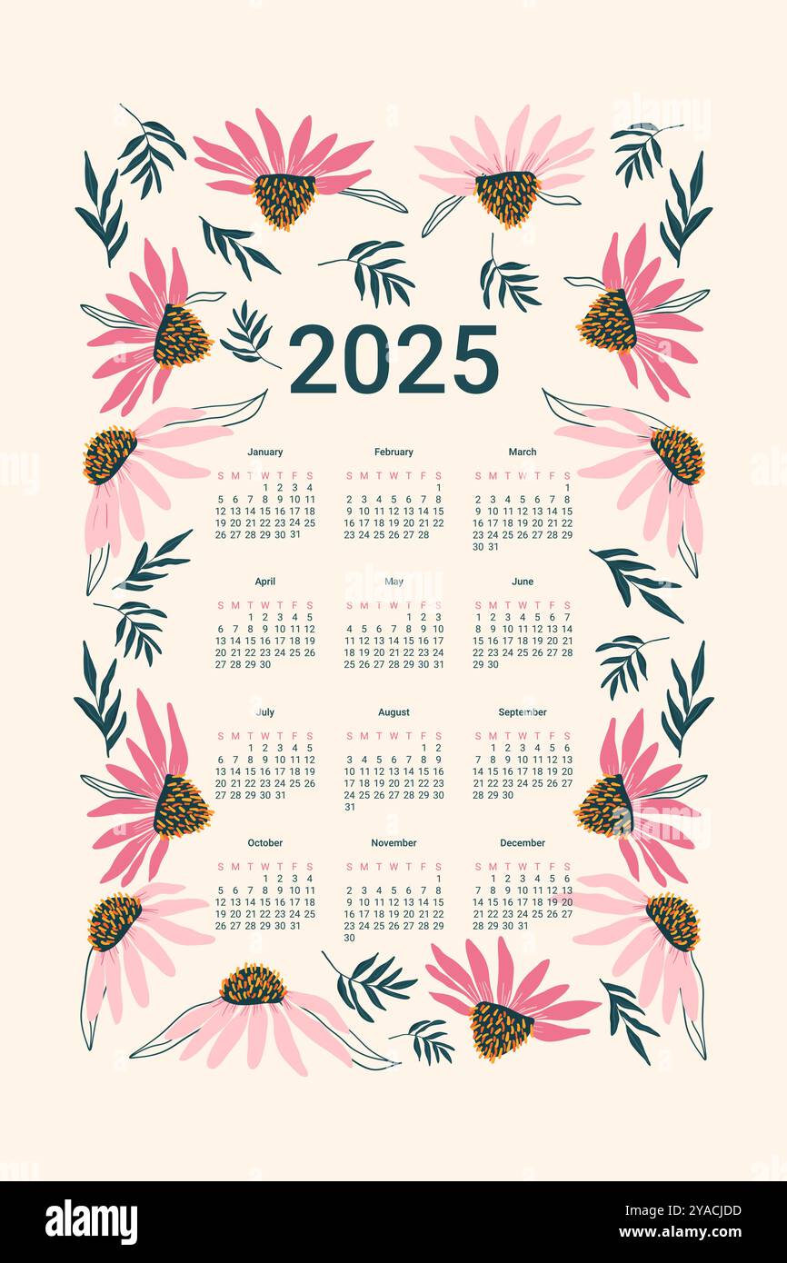 2025 calendar vertical banner hi-res stock photography and images - Alamy