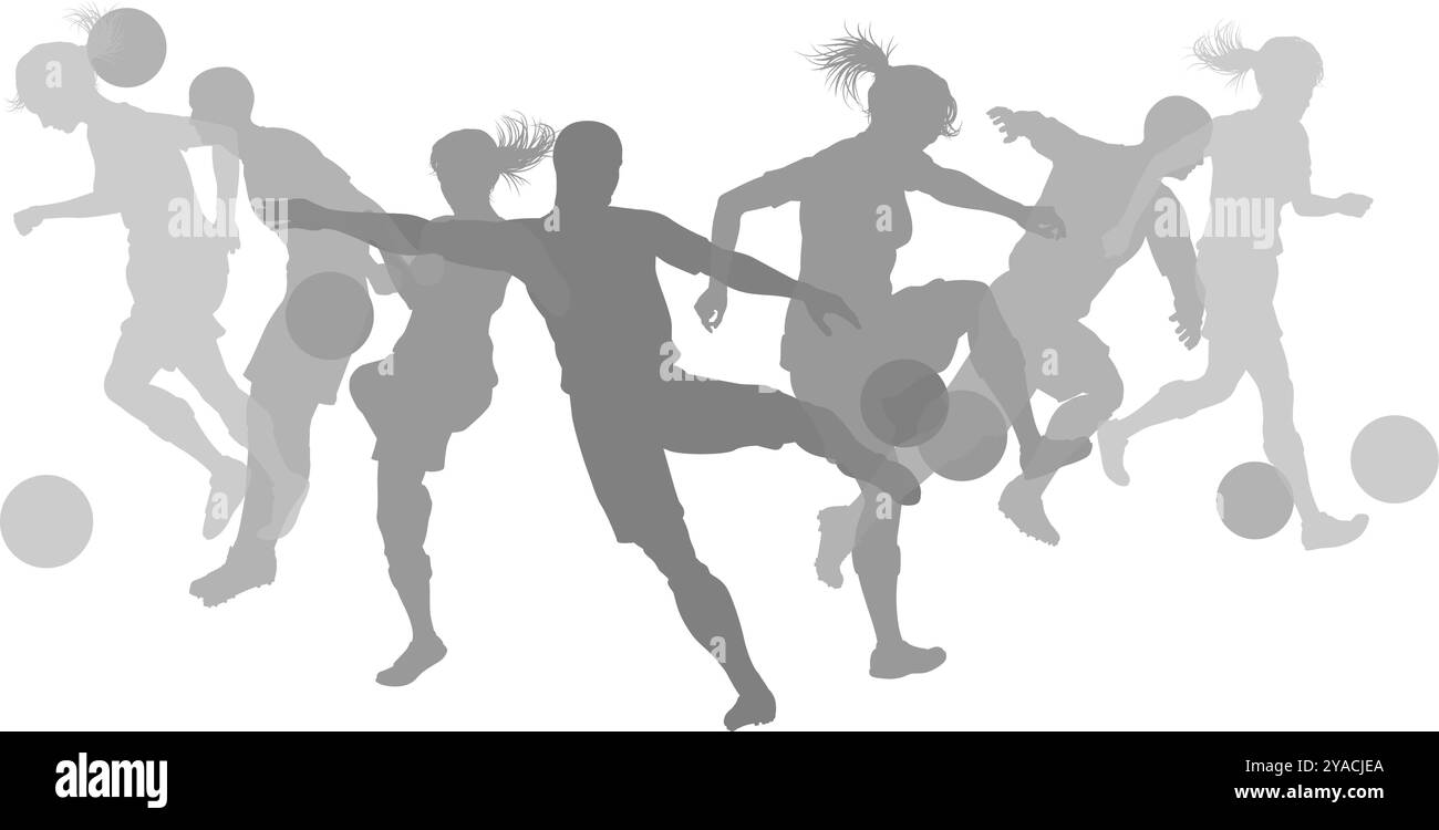 Soccer Football Players Silhouettes Stock Vector Image & Art - Alamy
