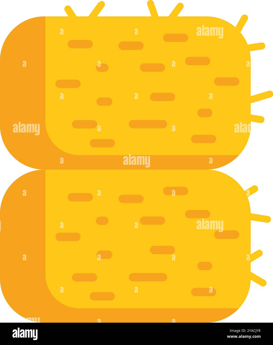 This vector illustration features two rectangular hay bales stacked ...