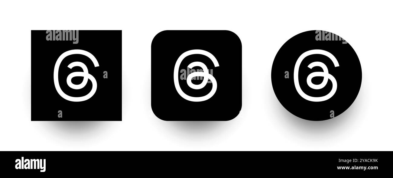 threads logo icons set in three shapes Stock Vector Image & Art - Alamy