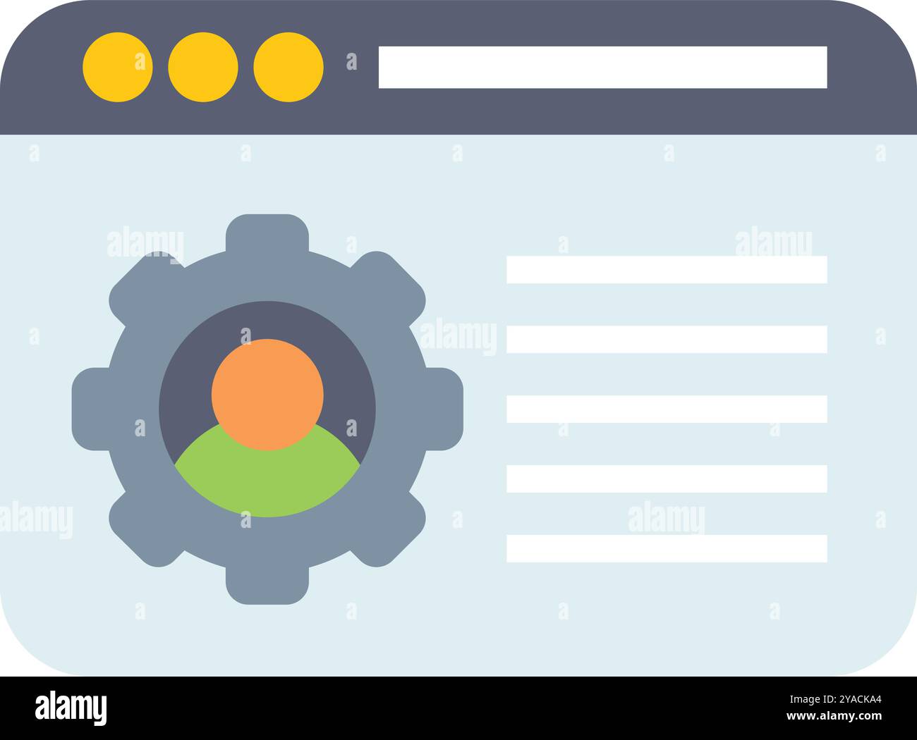 Website configuration with user profile settings panel displaying on ...