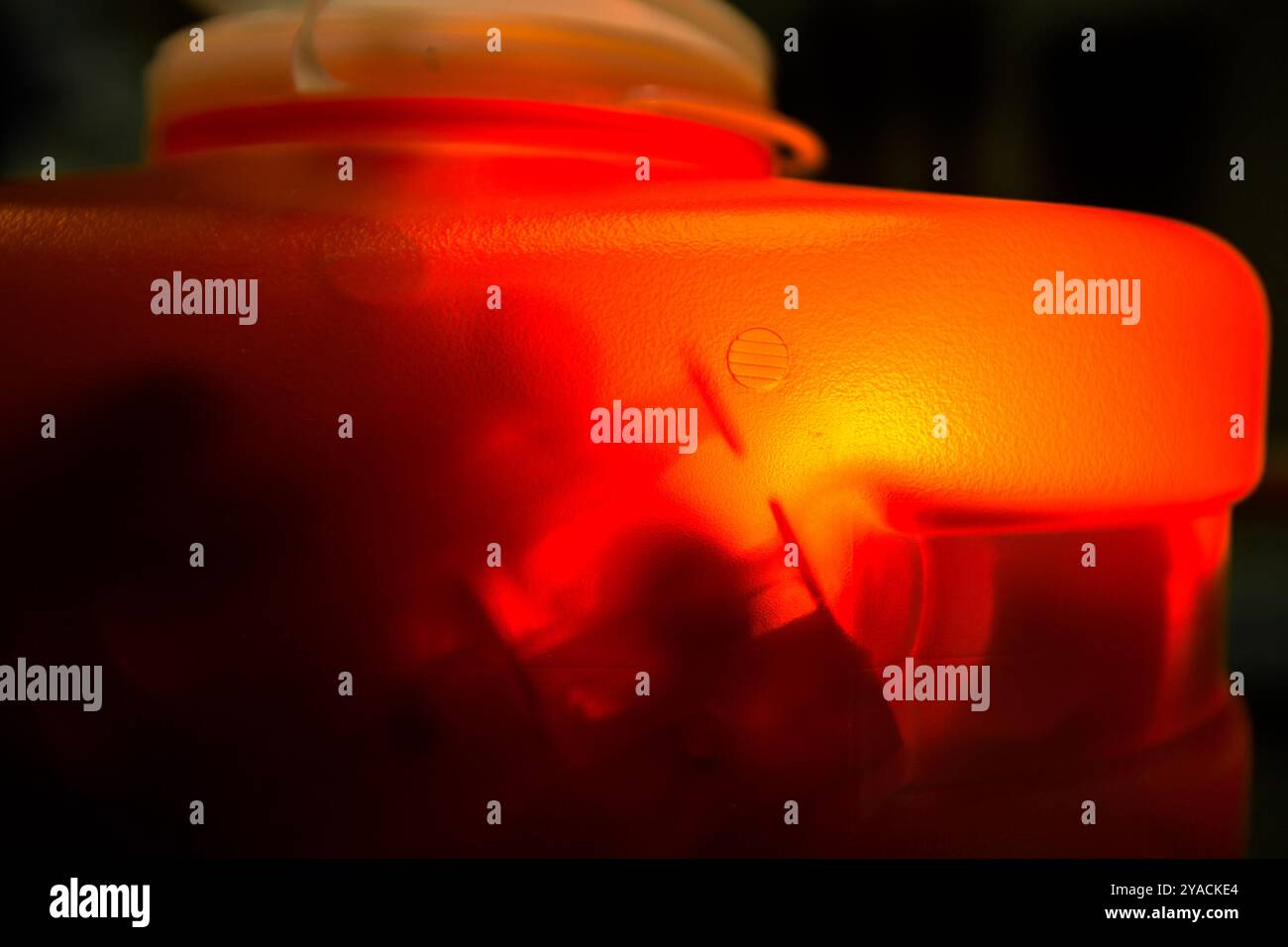 sharps container for medical waste (needles Stock Photo - Alamy