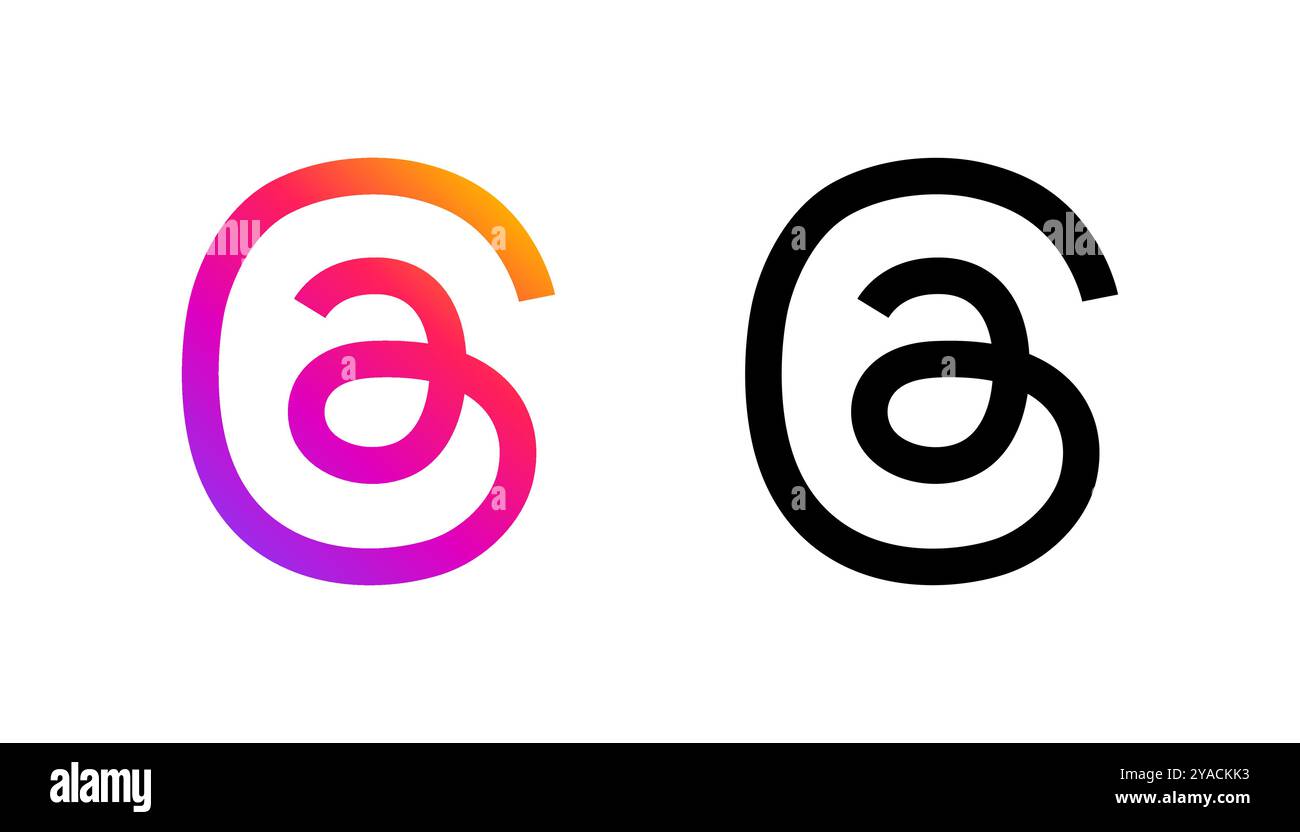 threads app logo in two colors vector Stock Vector Image & Art - Alamy