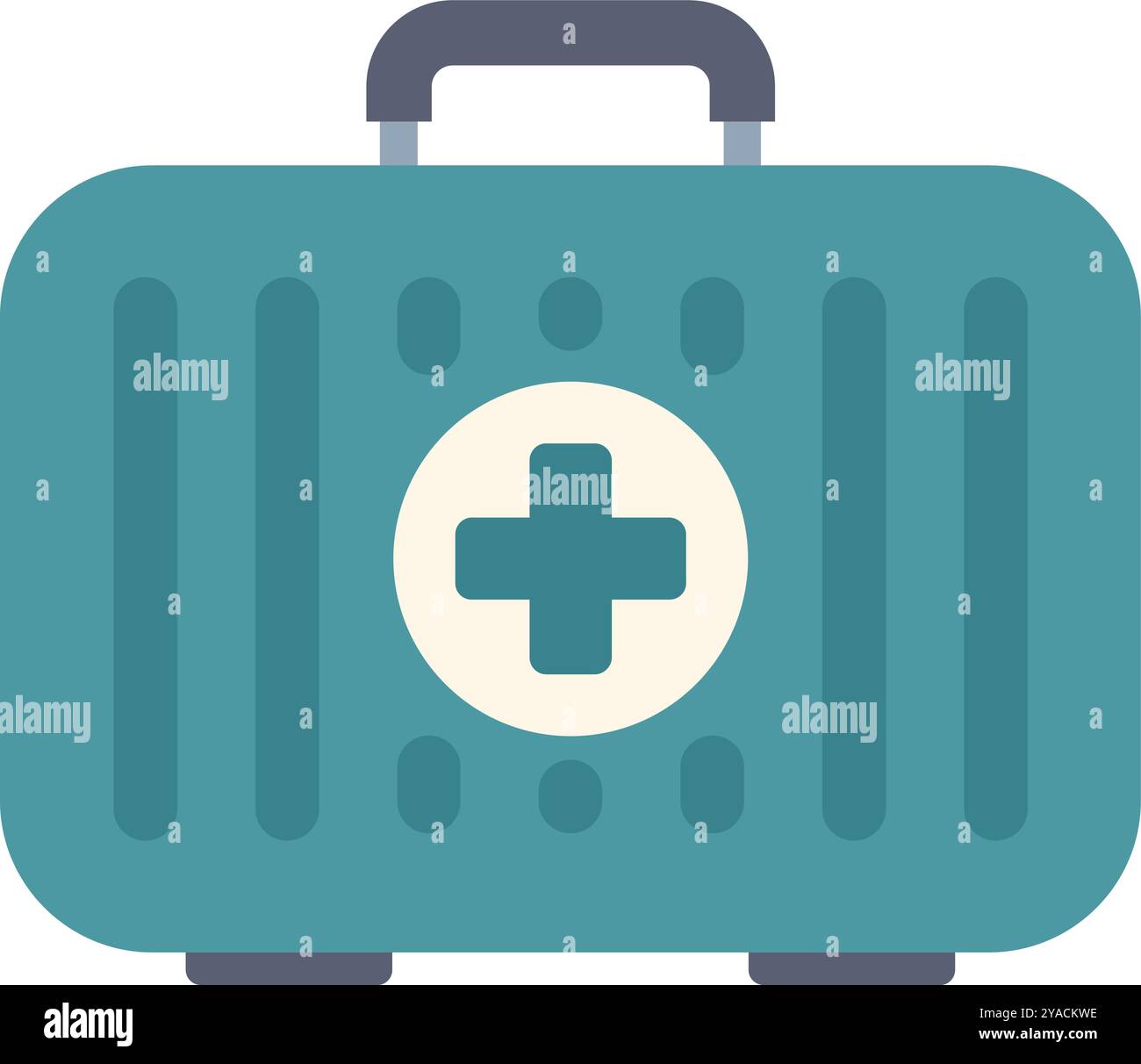 Closed first aid kit is showing a white cross symbol, representing ...