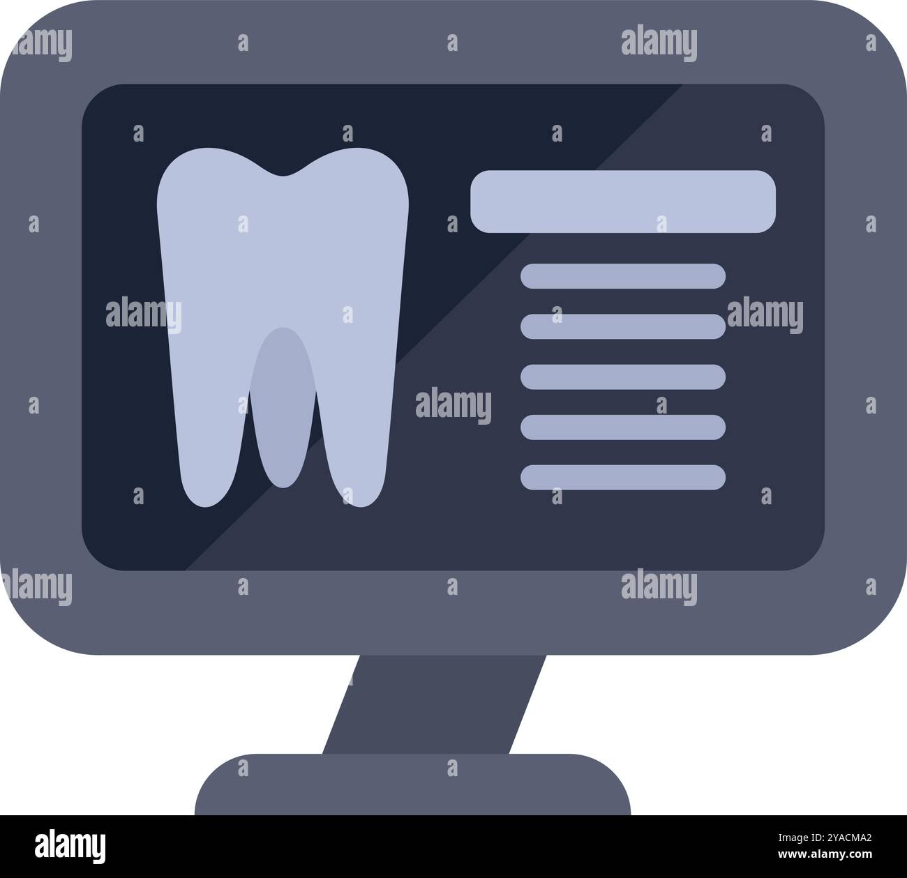 Computer monitor displaying x ray of tooth for dentist appointment ...