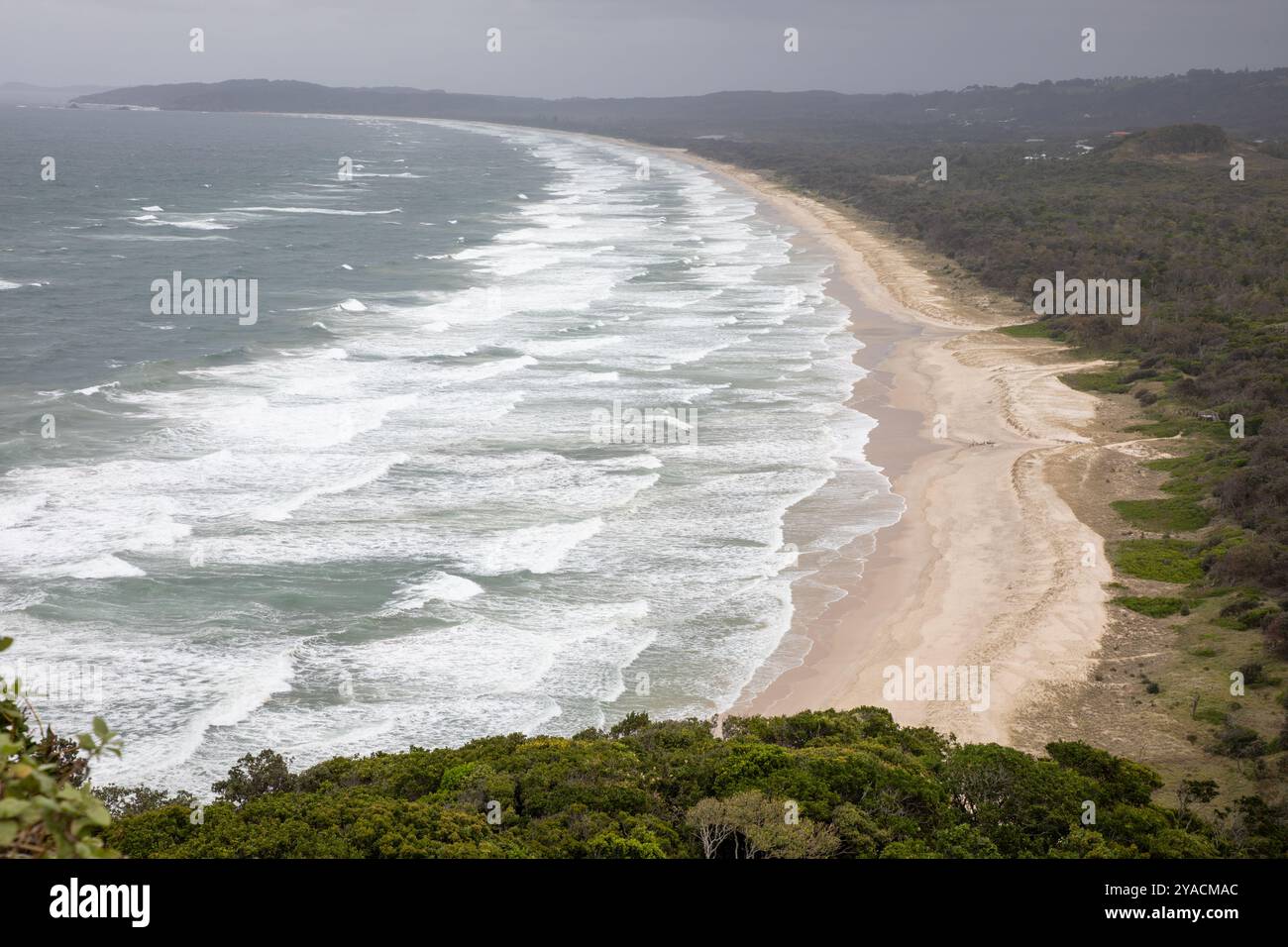 View of Tallow Beach and Arawak National Park, Byron Bay, NSW ...