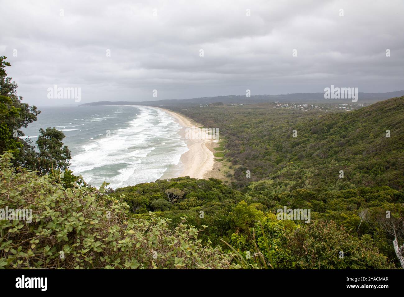 View of Tallow Beach and Arawak National Park, Byron Bay, NSW ...