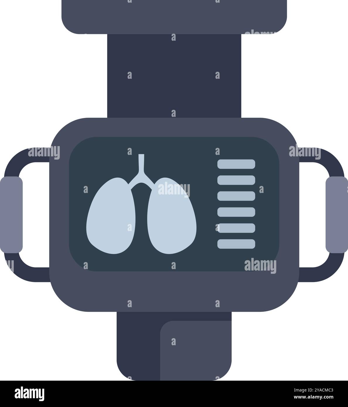 Medical scanner displaying human lungs on its screen, symbolizing ...