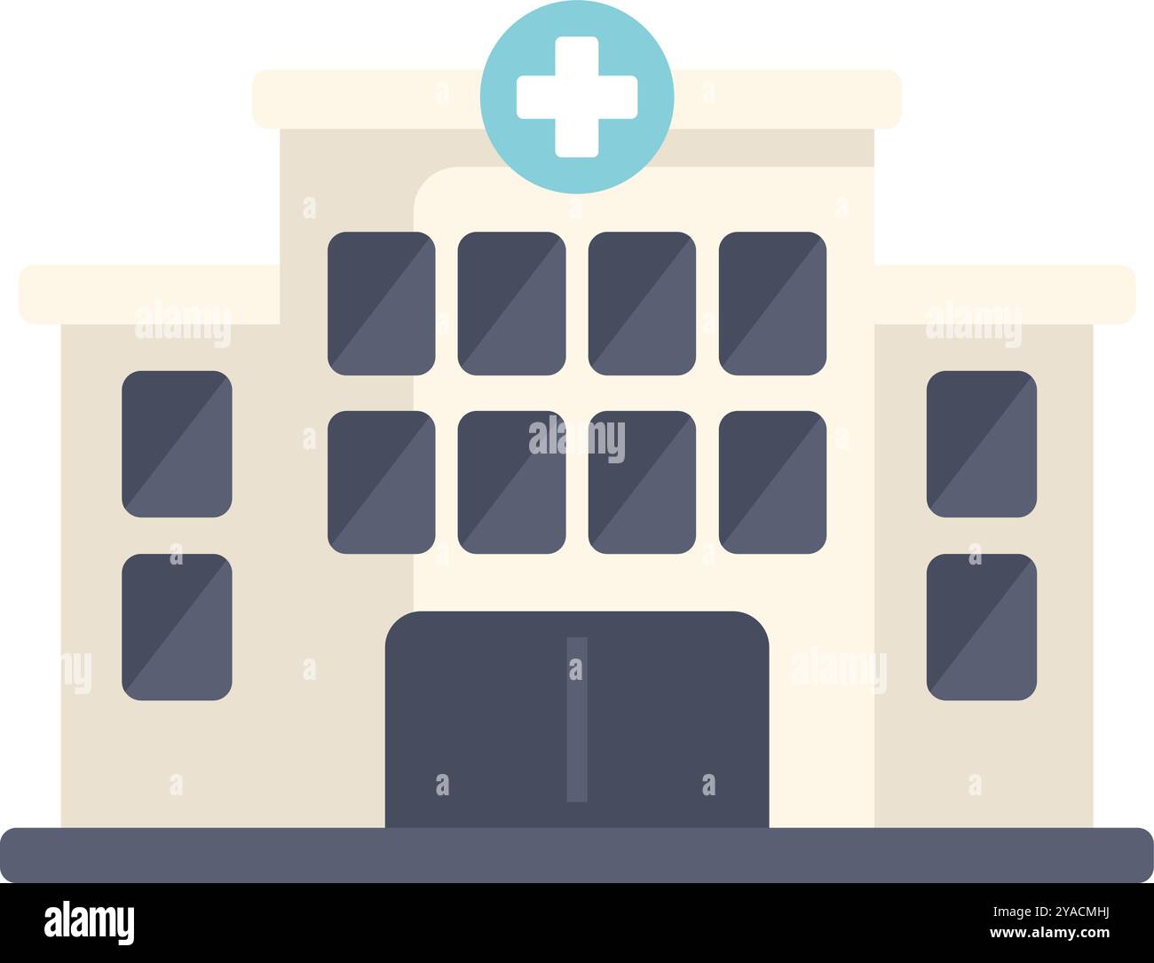 Simple flat vector illustration of a hospital building facade Stock ...