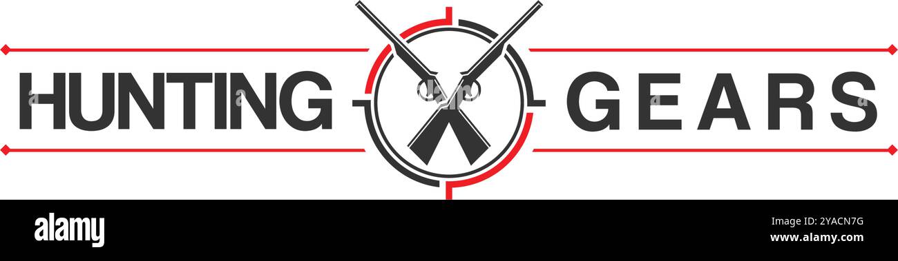 Minimalist HUNTING GEARS firearms logo design Stock Vector Image & Art ...