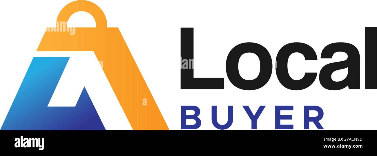 Minimalist LOCAL BUYER shopping buy logo design Stock Vector Image ...