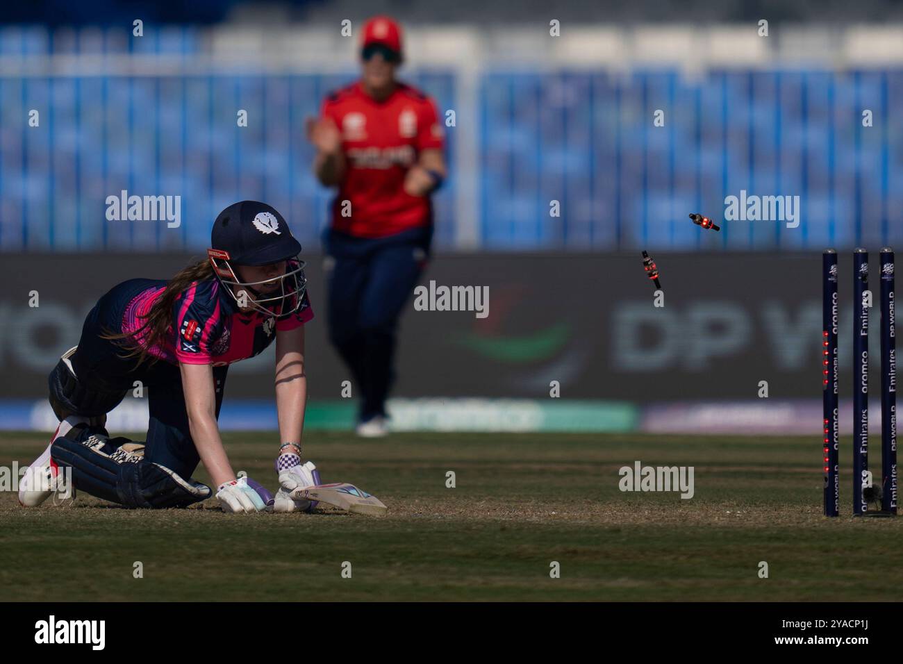 Scotland's Sarah Bryce is stumped by England's wicketkeeper Amy Jones ...