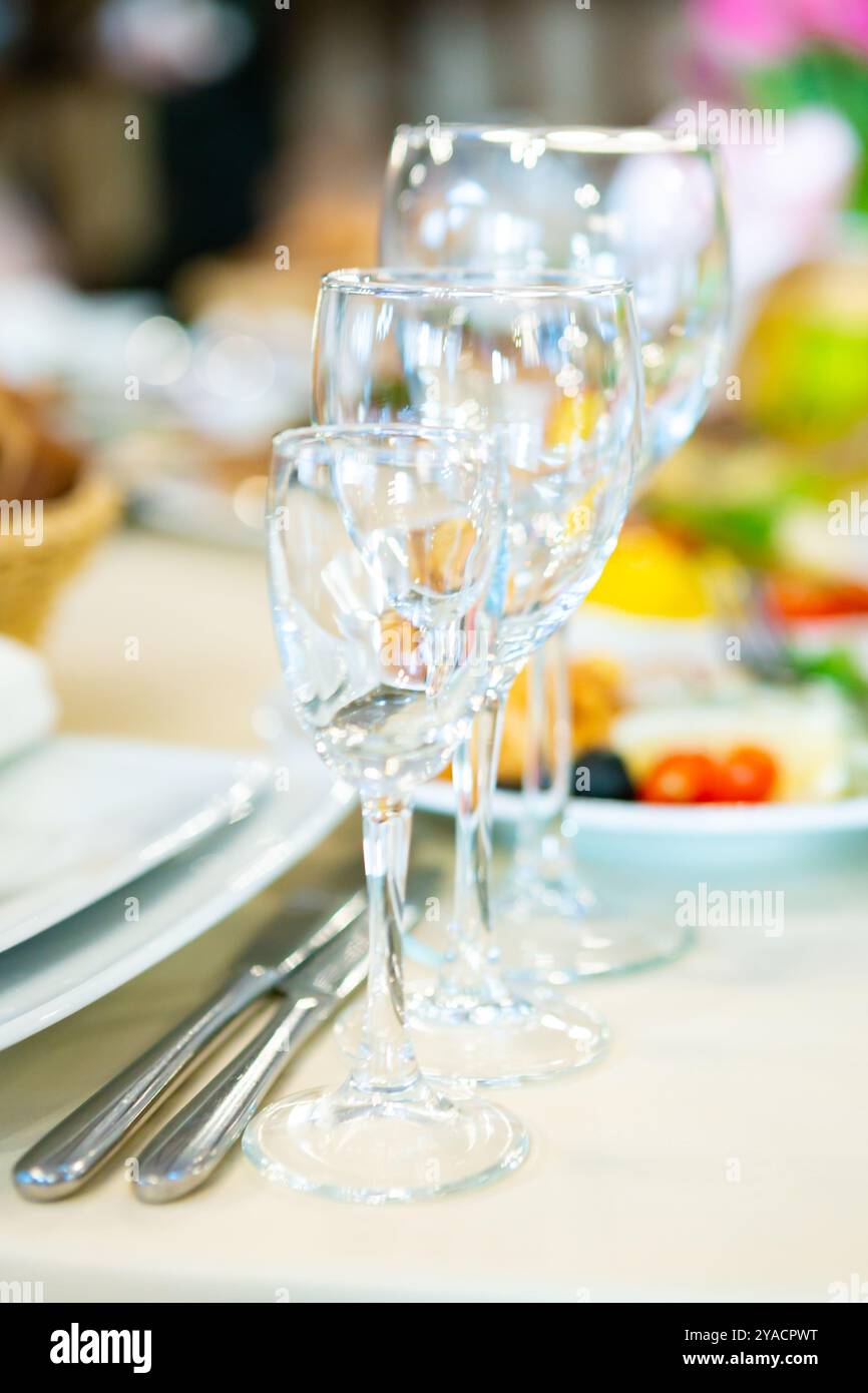 Elegant Dining Setup With Sparkling Glasses in a Festive Setting During ...