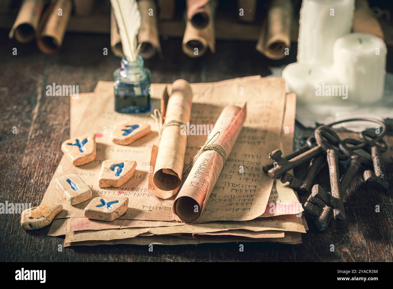 Unique stone runic divination made of Celtic language as mystical ...
