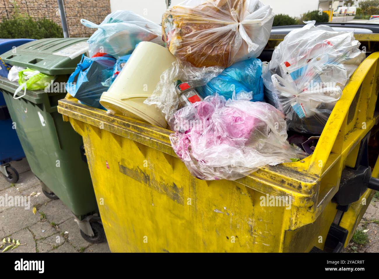recycling bin with garbage in the german city Stock Photo - Alamy