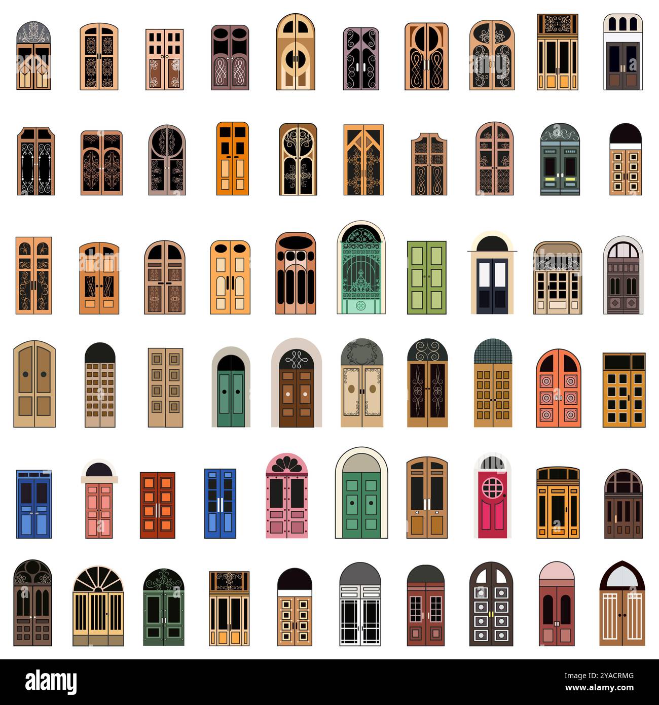 doors detailed isolated icons vector collection Stock Vector Image & Art - Alamy
