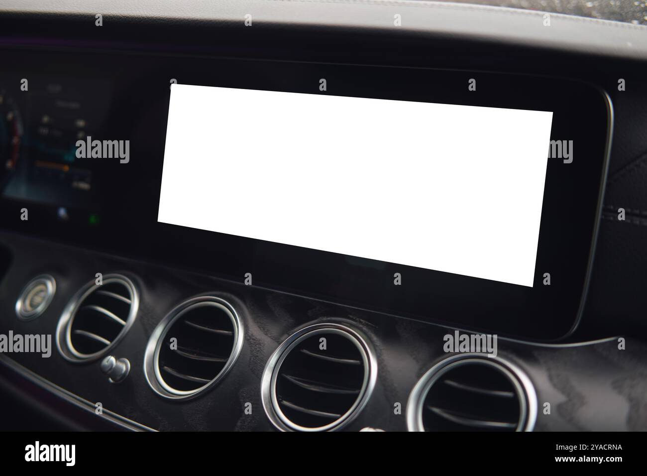 A digital device display screen on the dashboard of the car Stock Photo ...