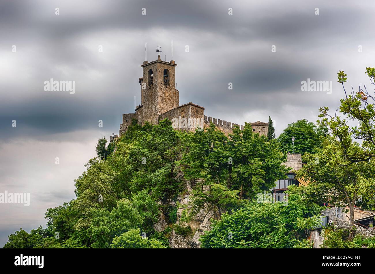 Fortress of Guaita, aka First Tower, on Monte Titano, one of the iconic ...