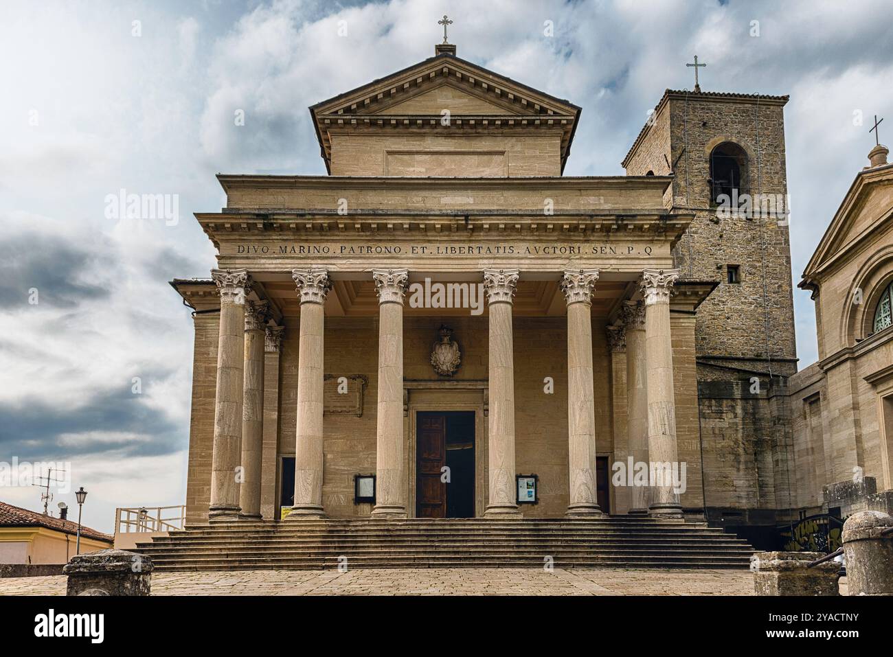 The iconic Facade of the Basilica di San Marino, catholic building ...
