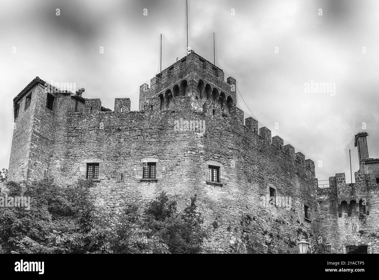 Cesta Tower, aka Second Tower, on Monte Titano, one of the iconic three ...