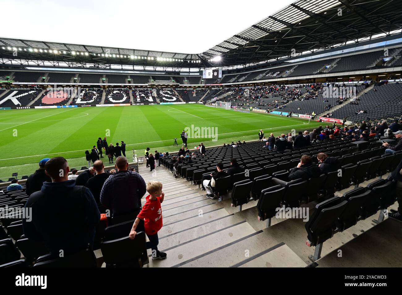 Fans at the MK Dons soccer stadium in Milton Keynes Stock Photo - Alamy
