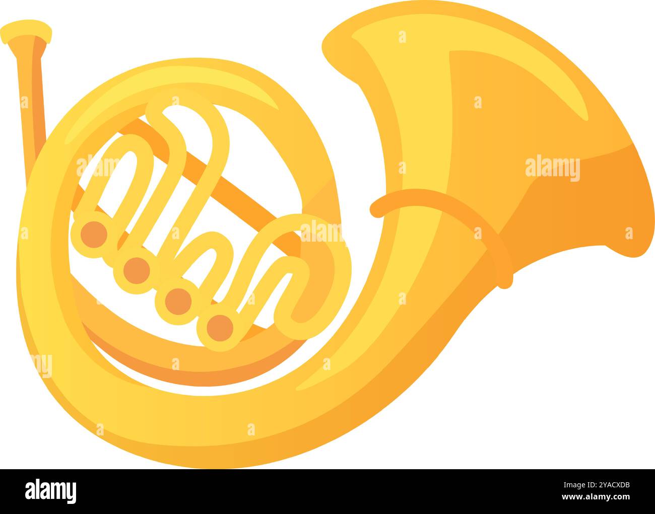 A colorful representation of a French horn is displayed showcasing its ...