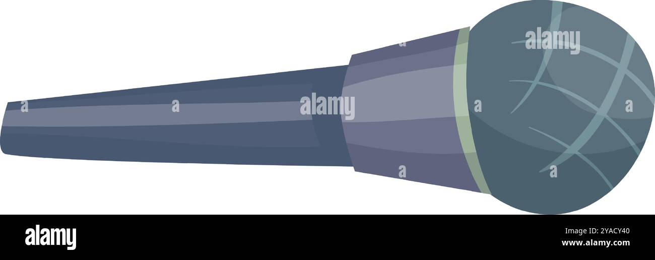 A cartoon style microphone depicted in a vibrant design commonly used ...