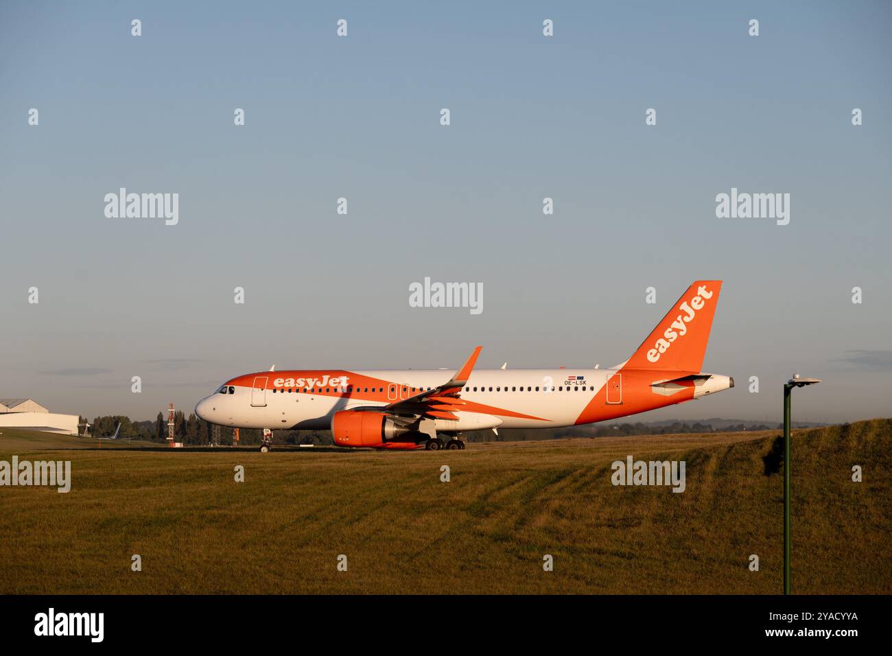 Easyjet Airbus A320-251N taxiing for take off at Birmingham Airport, UK ...