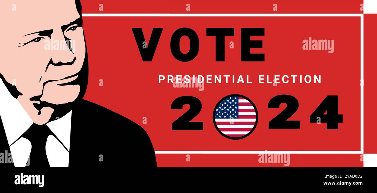 Portrait of Donald Trump. Presidential election day. Vote for 2024 in ...