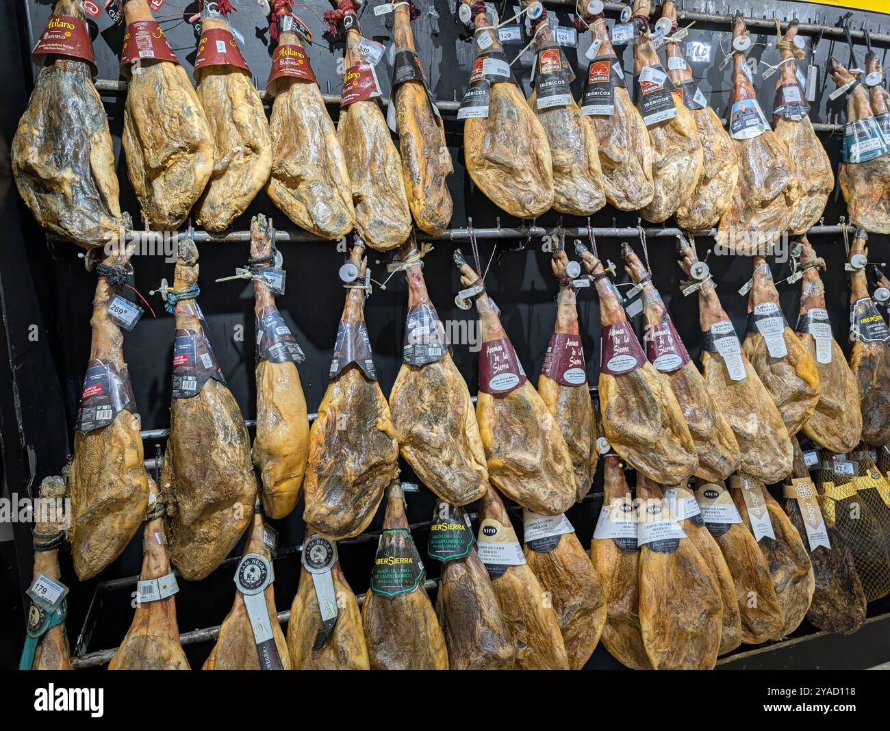 iberico ham in a store Stock Photo - Alamy