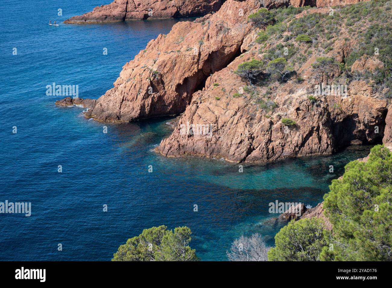 Views along Corniche d’Or or Corniche de l’Esterel beautiful coastal ...