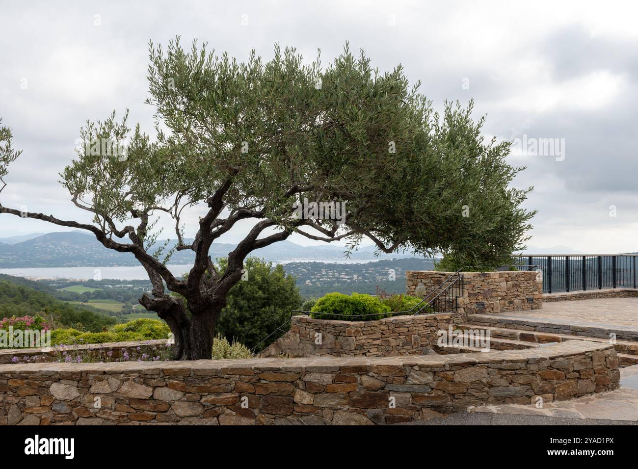 Beautiful old village Gassin on green hills near Saint-Tropez, French ...