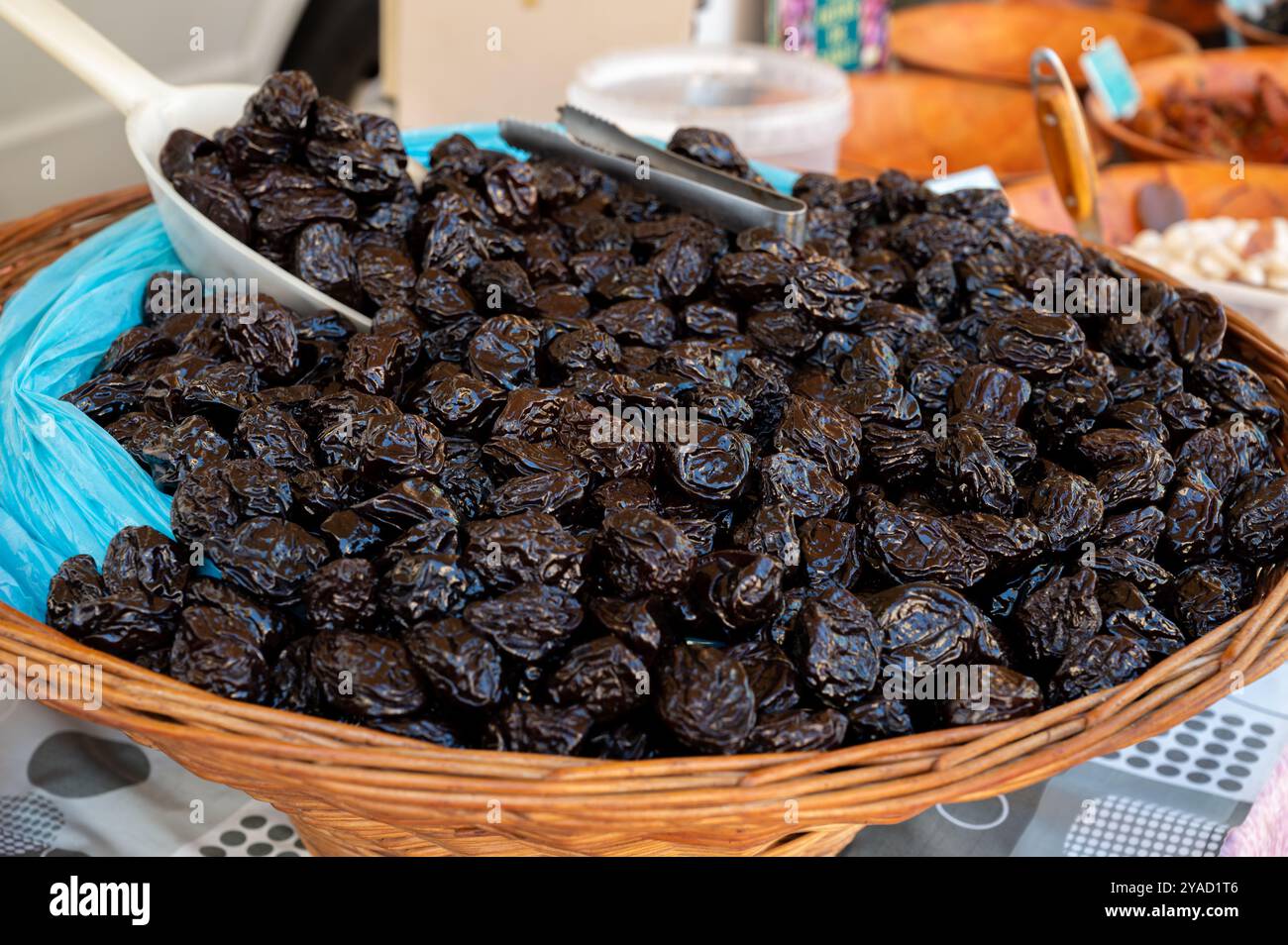 Bulk dried dehydrated black plums fruits from Agen, France on local ...