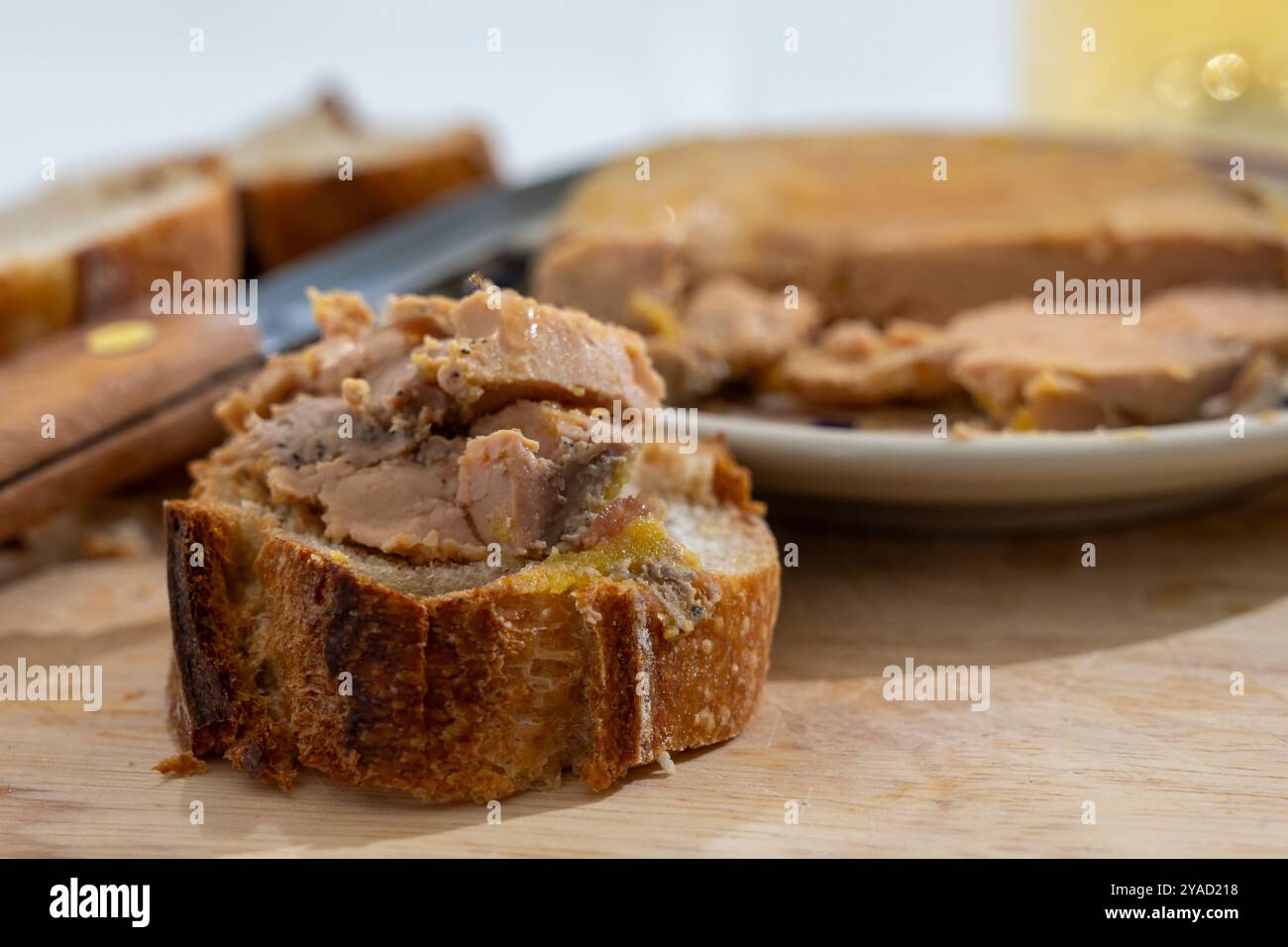 Starter dish Foie gras fat liver specialty food product made of liver ...