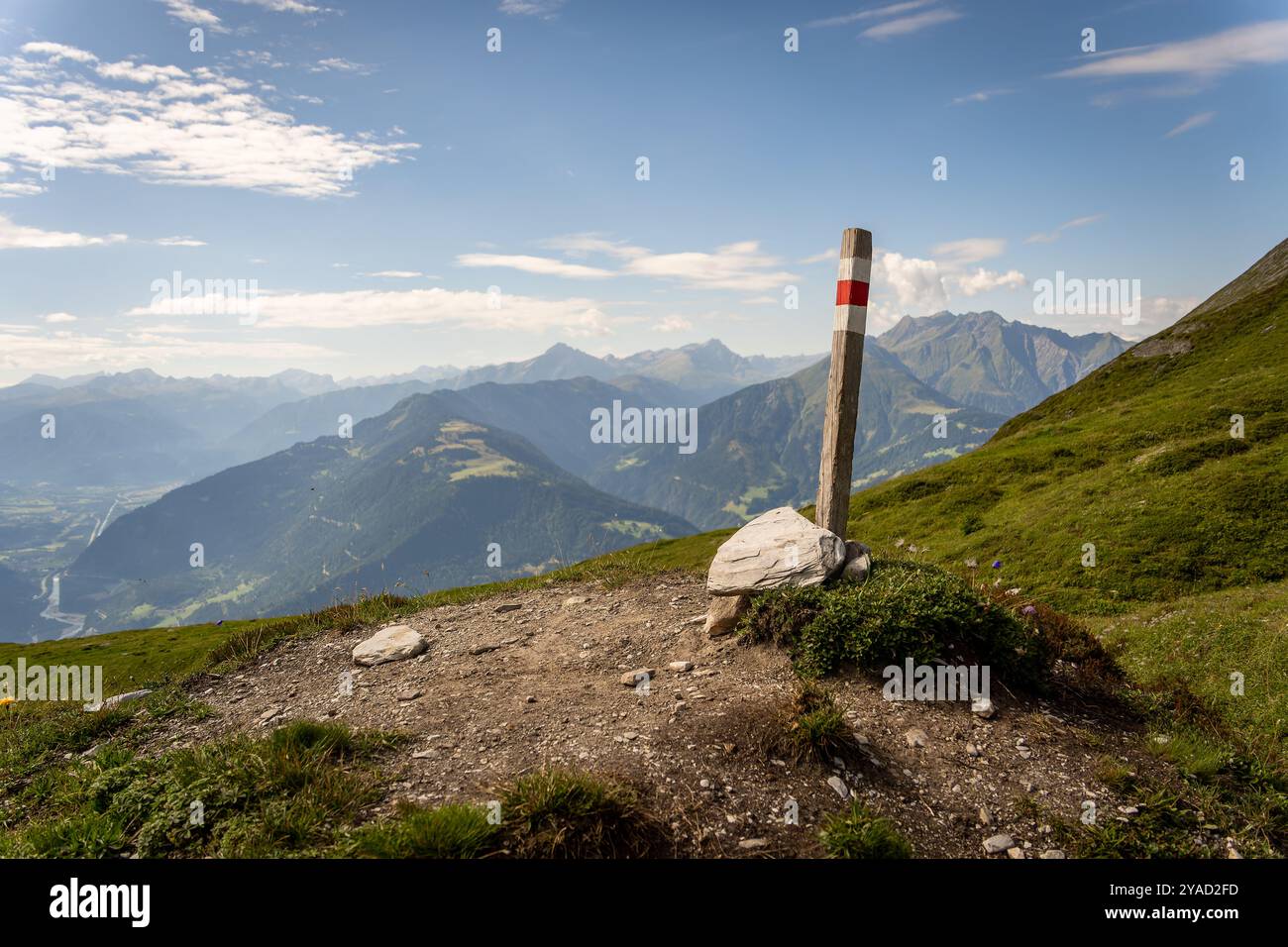 A beautiful walk on alp mora in Switzerland, Bargis, Hike from Trin ...