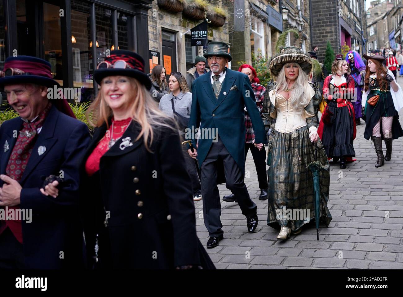 Steampunks during the Haworth Steampunk Weekend, in the village of ...