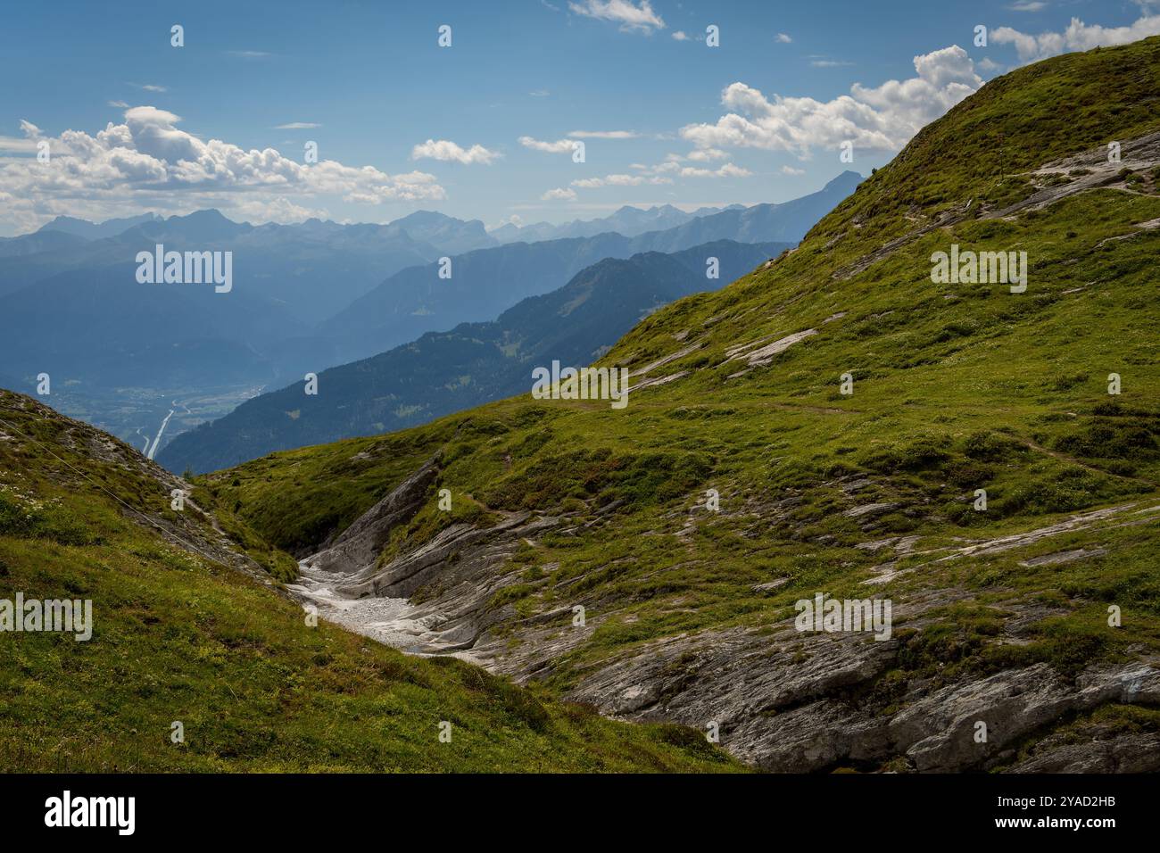 A beautiful walk on alp mora in Switzerland, Natural pools created by ...