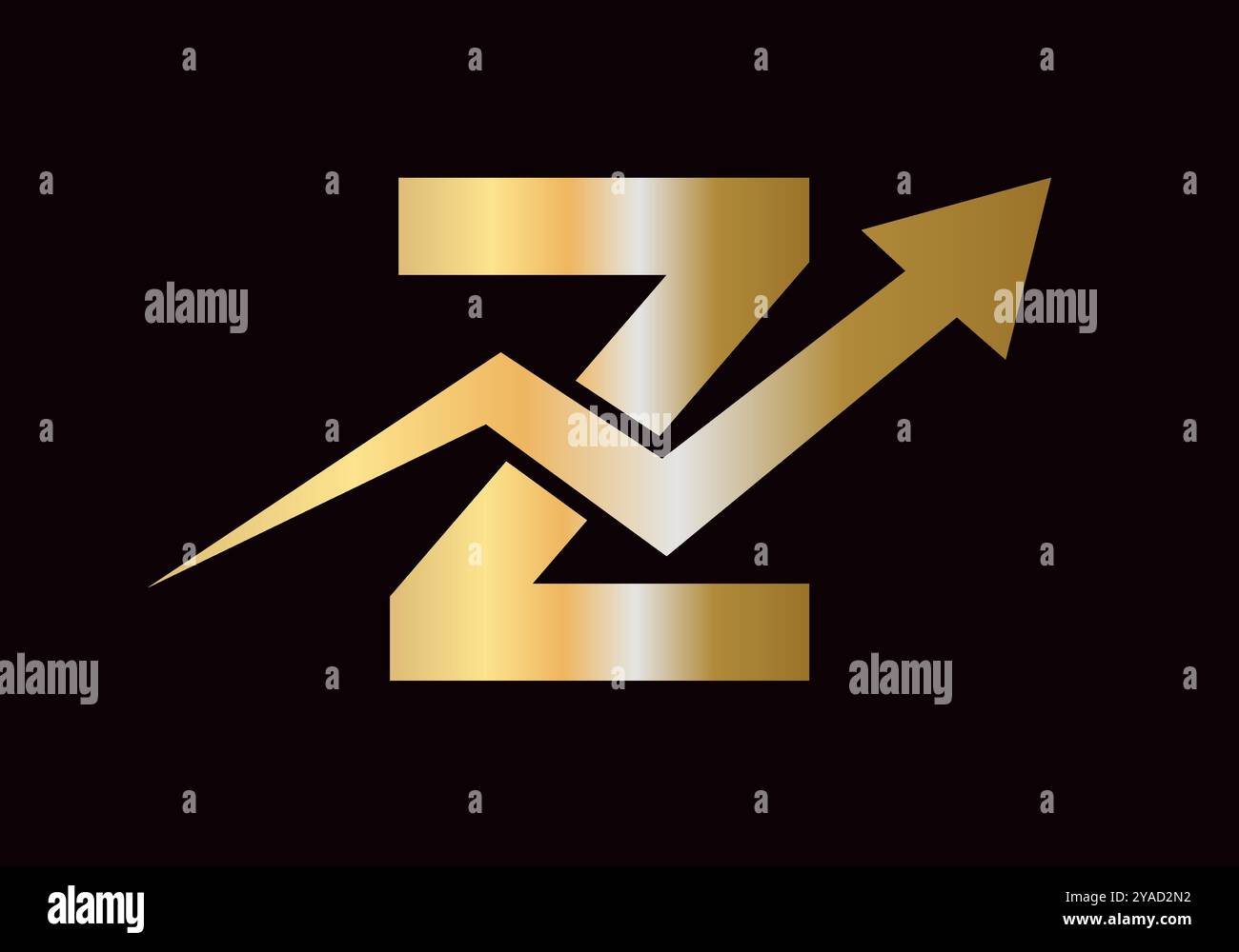 Financial Logo On Letter Z With Growth Arrow Symbol Vector Template ...