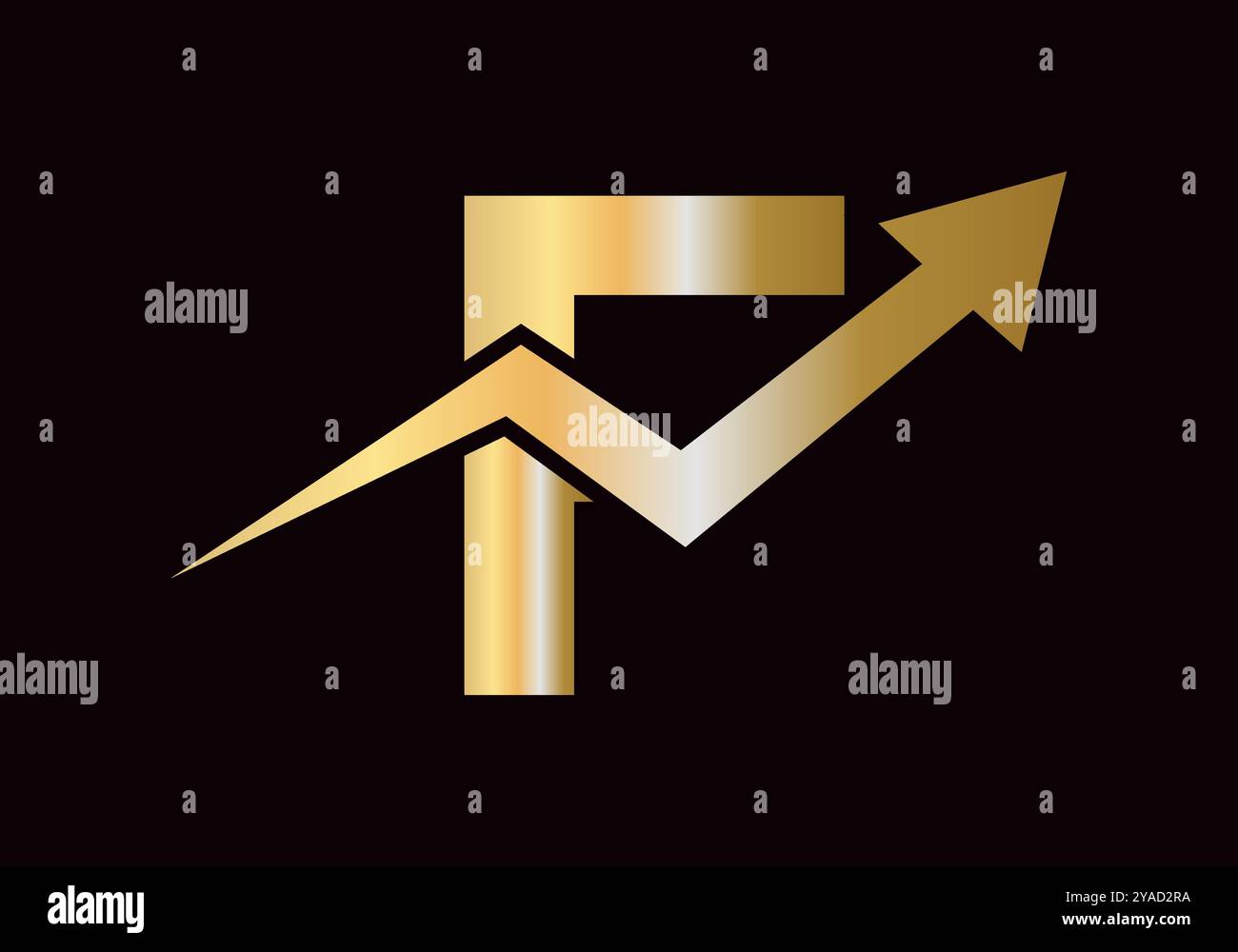 Financial Logo On Letter F With Growth Arrow Symbol Vector Template ...