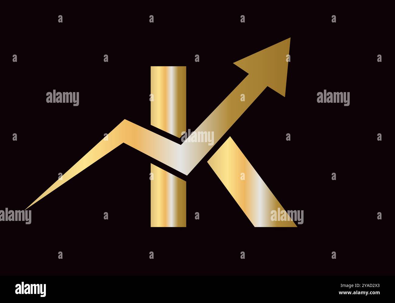 Financial Logo On Letter K With Growth Arrow Symbol Vector Template ...