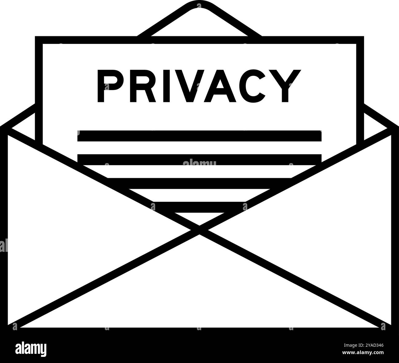 Envelope and letter sign with word privacy as the headline Stock Vector ...