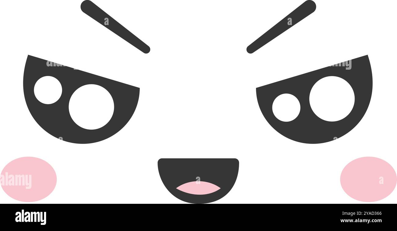 The illustration captures a whimsical face characterized by exaggerated ...