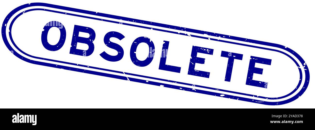 Grunge blue obsolete word rubber seal stamp on white background Stock ...