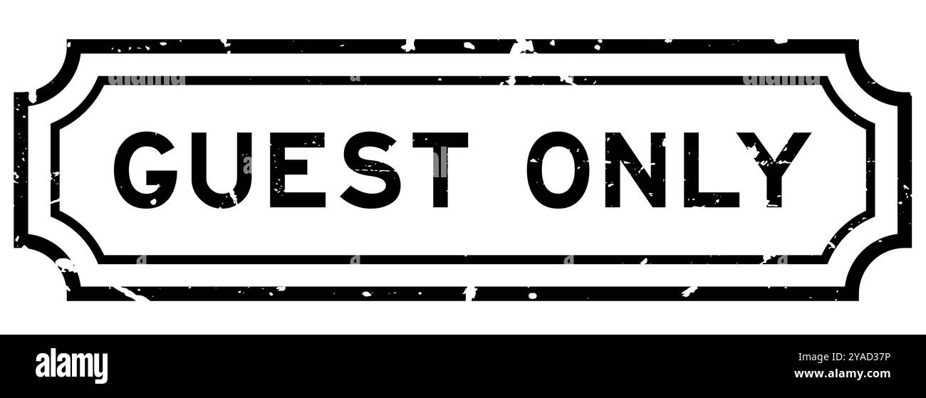 Grunge black guest only word rubber seal stamp on white background ...