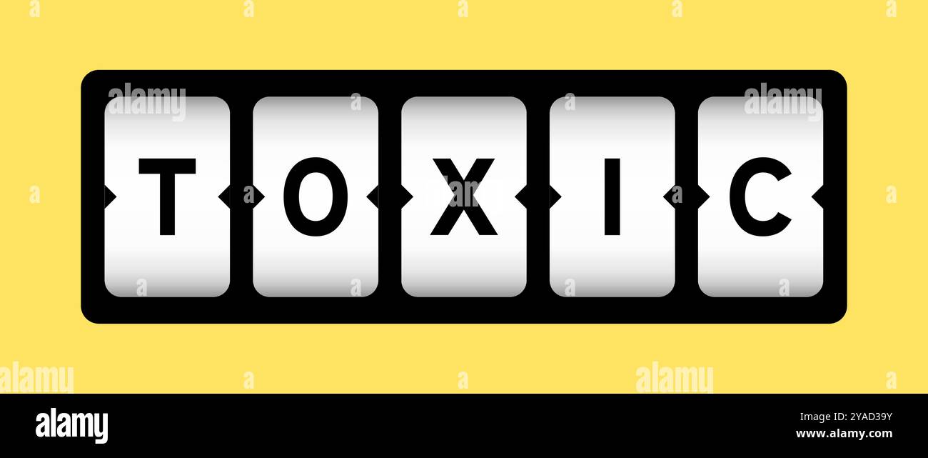 Black color in word toxic on slot banner with yellow color background ...