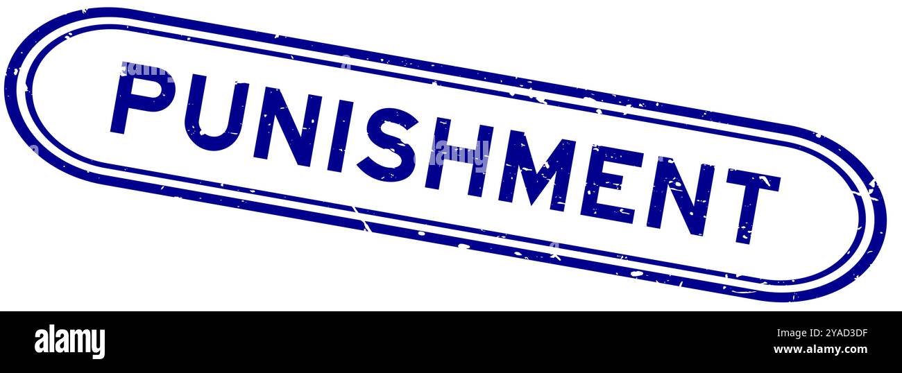 Grunge blue punishment word rubber seal stamp on white background Stock ...