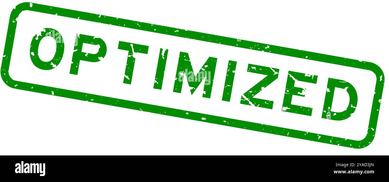 Grunge green optimized word square rubber seal stamp on white background Stock Vector Image ...