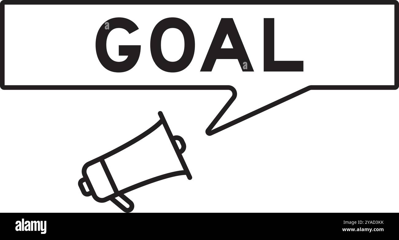 Megaphone icon with speech bubble in word goal on white background ...