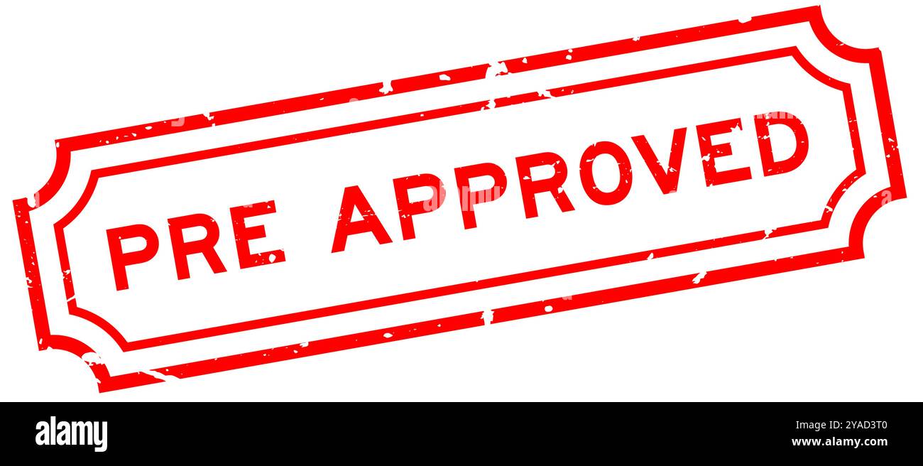 Grunge red pre approved word rubber seal stamp on white background Stock Vector Image & Art - Alamy