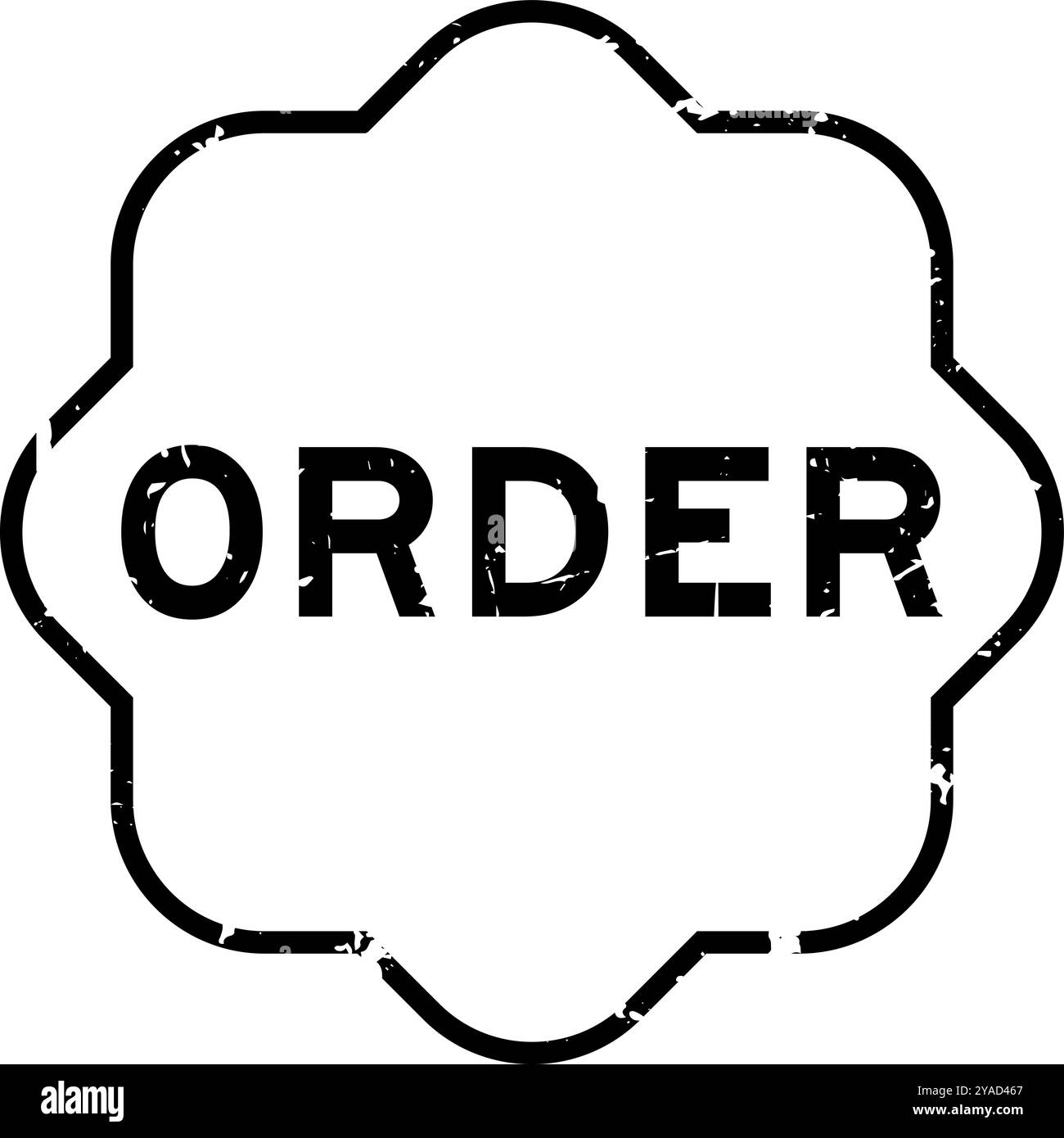 Grunge black order word rubber seal stamp on white background Stock ...